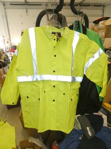 NWT Green Safety Reflective Rain Suit - Jacket w Hood and Pants - Abel ...
