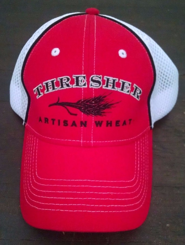 Thresher Artisan Wheat Cap Red White Hat Adjustable Strapback ...