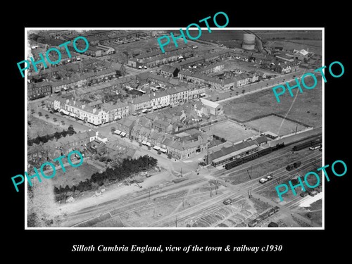 OLD 8x6 HISTORIC PHOTO OF SILLOTH CUMBRIA ENGLAND THE TOWN & RAILWAY ...