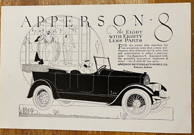 1919 Apperson 8 Auto Eighty Less Parts Vintage Print Ad - Ephemera Full ...
