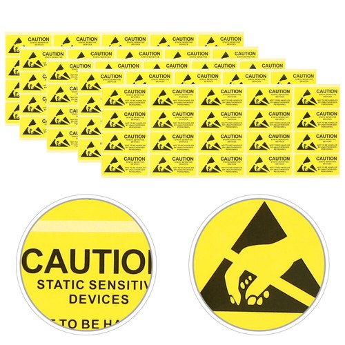 450 Pcs 5×2.5CM Warning Sign Static Warnig Attention Electrostatic ...