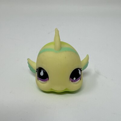 Littlest Pet Shop LPS Yellow And Lime Green Puffer Fish #519 Hasbro | eBay