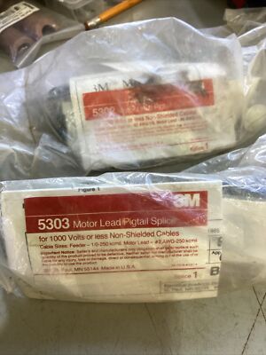 5303 3M Motor Lead Pigtail Splice Kit, 1 Hole, 1-1/4 in. bolt, 1/0 AWG ...