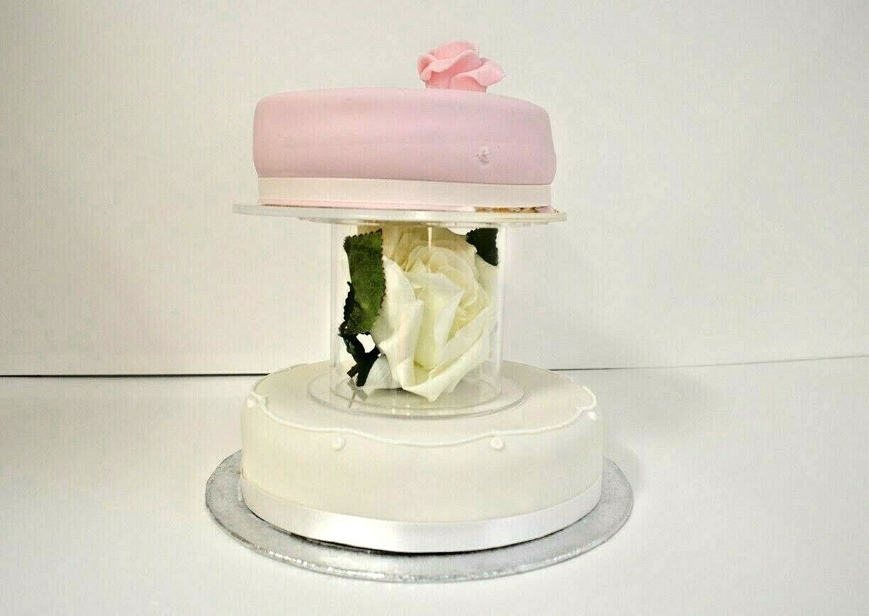 ROUND CLEAR ACRYLIC CAKE SEPARATOR WEDDING | Grelly UK