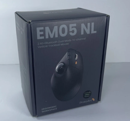 NIB ProtoArc EM05 NL Vertical ERGONOMIC Wireless Trackball Rechargeable ...