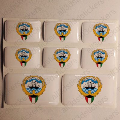 Sticker Kuwait Resin Domed Stickers Kuwait Coat of Arms 3D Vinyl ...