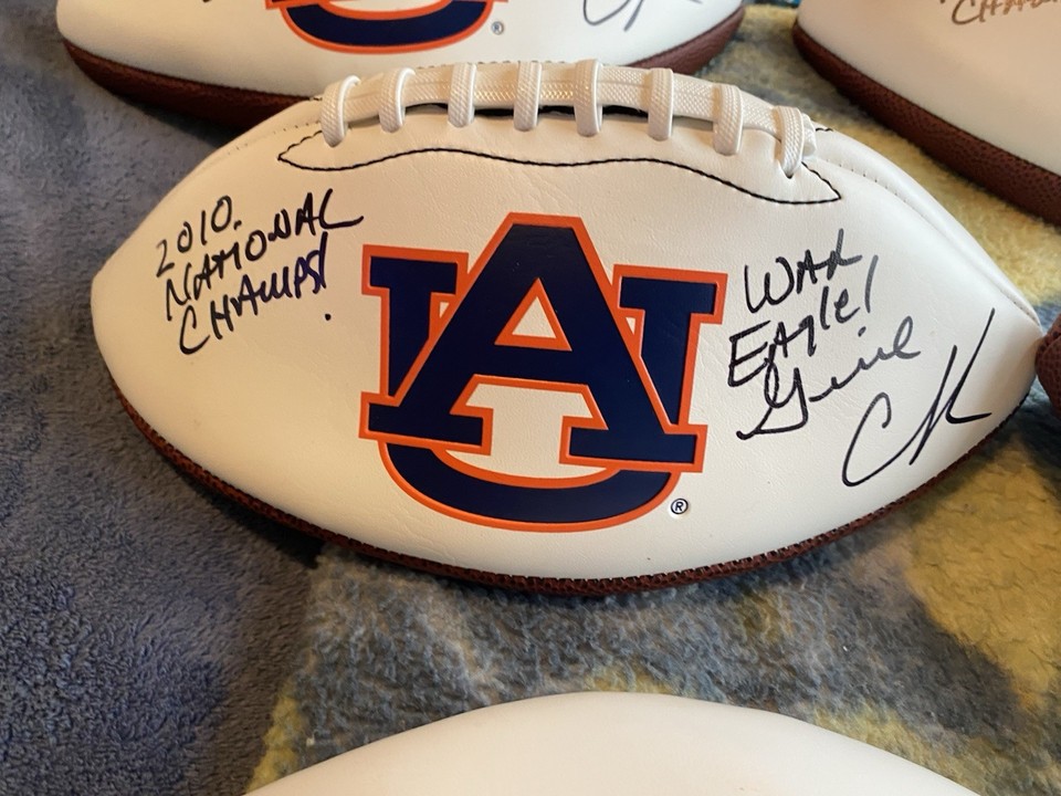 Coach Gene Chizik Signed Auburn Tigers Football W/ 2010 National Champs ...