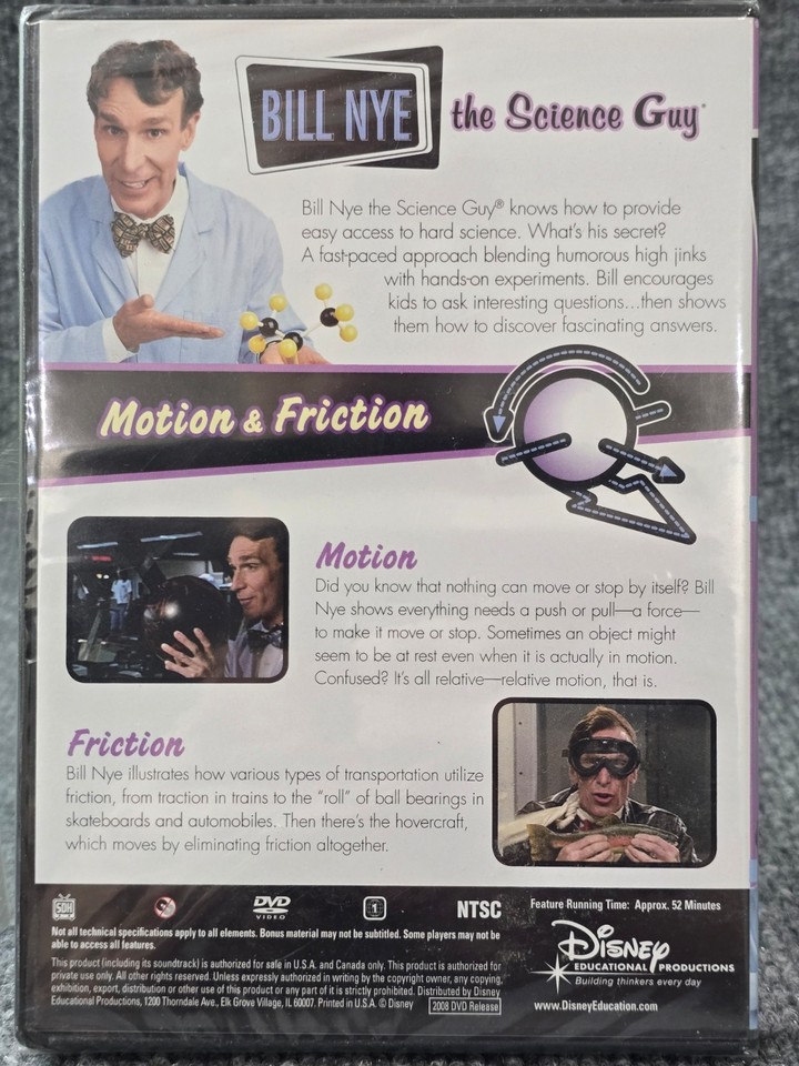 Bill Nye the Science Guy: Motion & Friction (DVD, 2008) NEW | eBay
