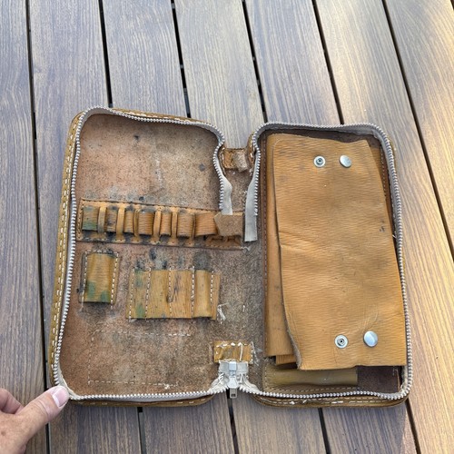 VINTAGE GPO BT NO. 3 LEATHER TELEPHONE ENGINEER'S TOOL WALLET CASE BAG ...