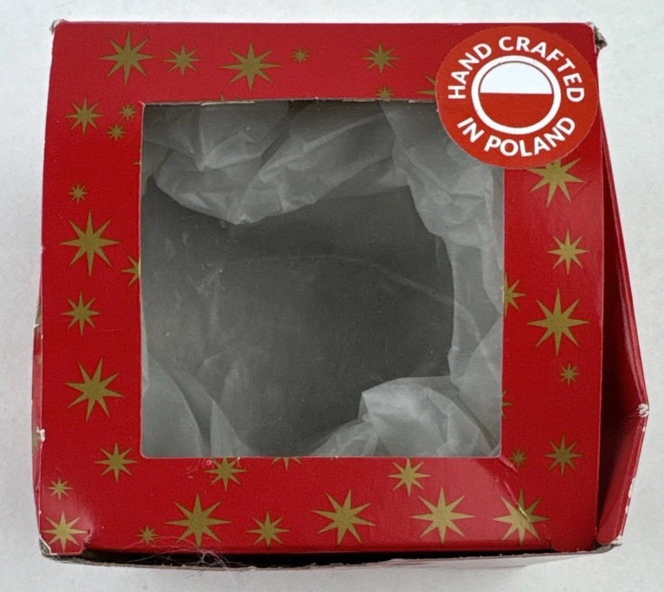 Glass Christmas Ornament Pink Pig W/ Red Bow Glitter Poland Impulse | eBay