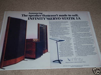Infinity Servo Statik 1A Haut Parleur Ad, 2 Pgs ,Article, Rare | eBay