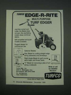 1989 Turfco Edge-R-Rite Multi-Purpose Turf Edger Ad | eBay
