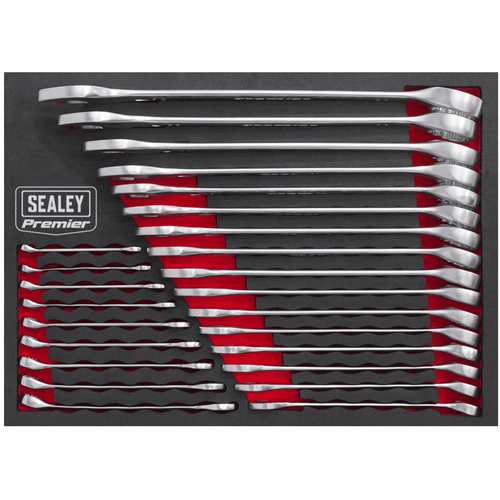 Sealey Premier 25pc Combination Wrench Spanner Set Foam Tray 6-32mm ...