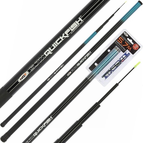 NGT 5.7m Fishing Pole Fishing Whip Telescopic Elastic Fitted + Rig ...
