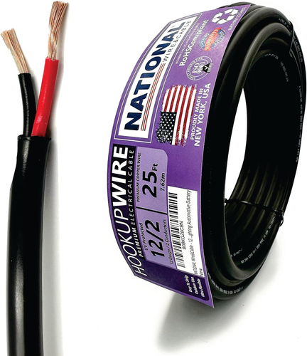 12 Gauge 2 Conductors Premium Electrical Wire - Made in USA - 12 AWG 25 ...