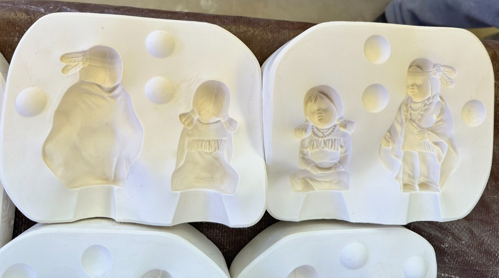 VINTAGE KIMPLE CERAMIC MOLD #2556/2557/2558/2559/2560/2561 INDIAN ...