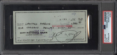 KEITH MOON THE WHO Iconic Drummer Signed Autograph Check 1975 PSA d ...