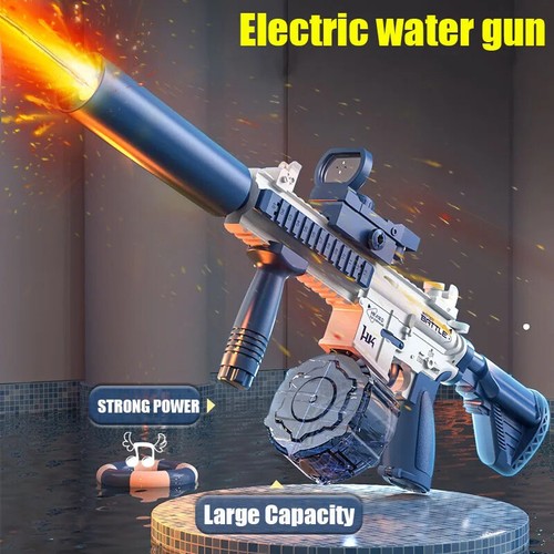 Electric Rapid Fire Water Rifle Continuous Automatic Squirt Gun Adults ...