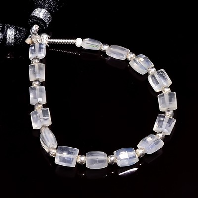 Natural Siloni Moonstone Gemstone Square Faceted Beads 5X5X4 mm Strand ...