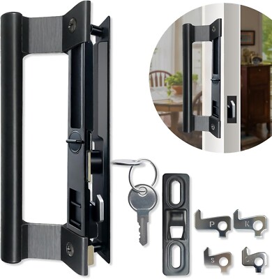 Sliding Glass Door Handle Set with Lock - Easy to Install,Patio Sliding ...