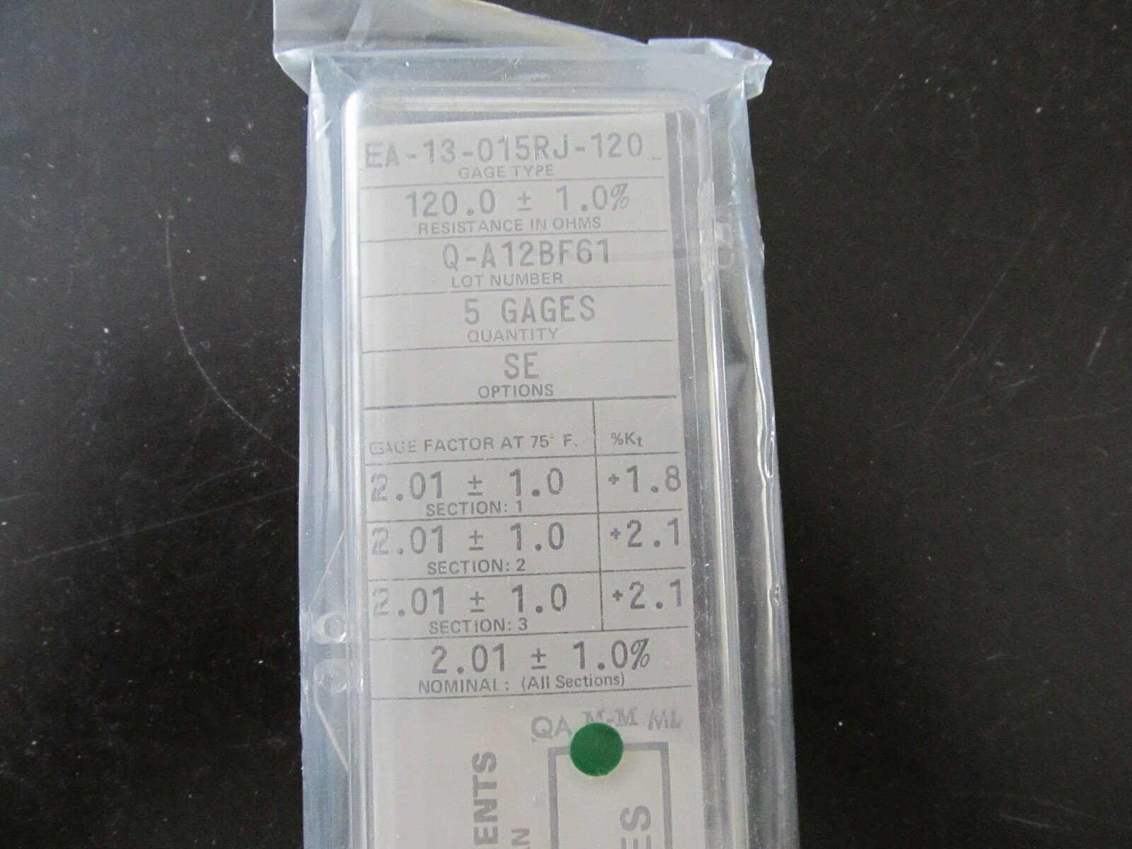 Vishay Micro Measurements Precision Strain Gage EA-13-015RJ-120 OPT SE ...