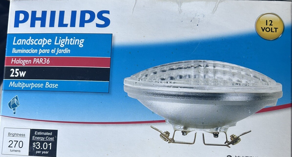 Pack of 2 Philips Halogen PAR36 11PAR36Q /FL30 Landscape Lighting Bulb ...
