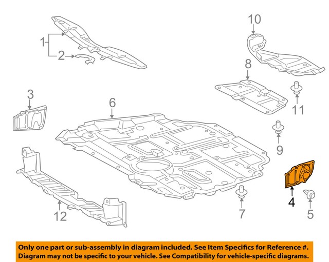 5144412050 Genuine Toyota Cover Engine Under Rear LH 51444-12050 for ...