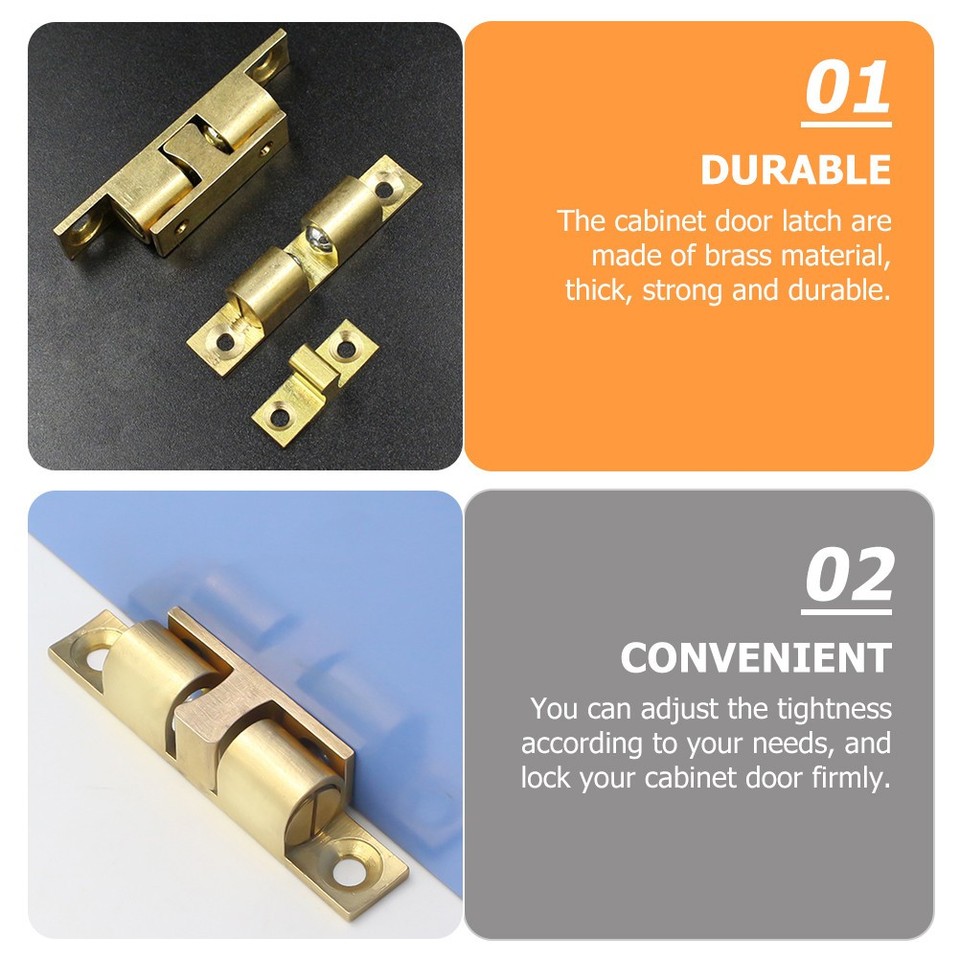 2pcs Closet Ball Tension Latch 70mm Solid Brass Door Ball Latch Ball ...