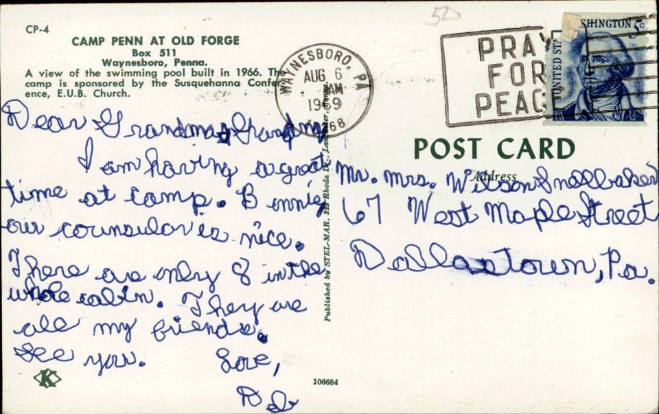 Camp Penn Old Forge Swimming Pool Waynesboro Pennsylvania vintage ...