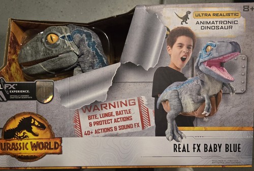 Jurassic World Real FX Baby Blue Animatronic Dinosaur 40+ Sounds NEW | eBay
