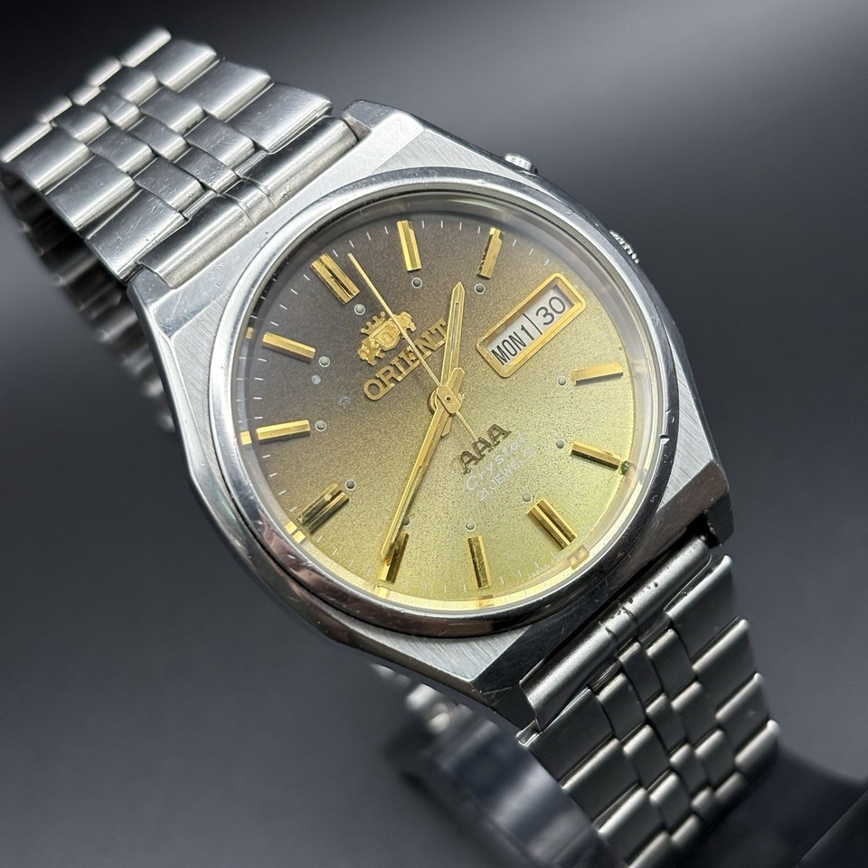 Orient 3 stars stainless steel automatic wristwatch rare dial Japan Cal ...