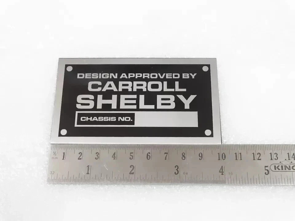 DATA PLATE FOR VINTAGE CARROLL SHELBY DESIGN APPROVED #S59 | eBay Australia