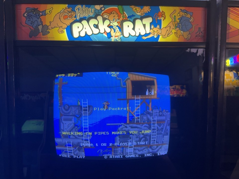 ATARI PETER PACK RAT SYSTEM 1 ARCADE CARTRIDGE PCB BOARD WORKING!! SEE ...