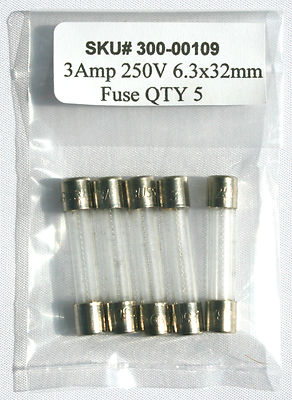 3 amp 250v / 6.3x32mm fuse / 3AMP 250 volts /Fast Blow/ Lot of 5 | eBay