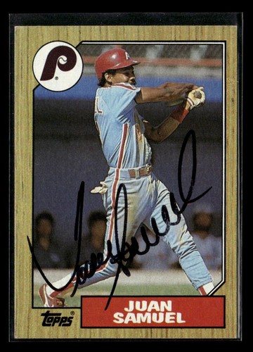 1987 Topps #255 Juan Samuel IN PERSON AUTO! | eBay