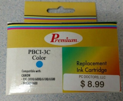 BCI-3C prem. cyan replacement ink cartridge fits BJC-3000 6000 6100 ...