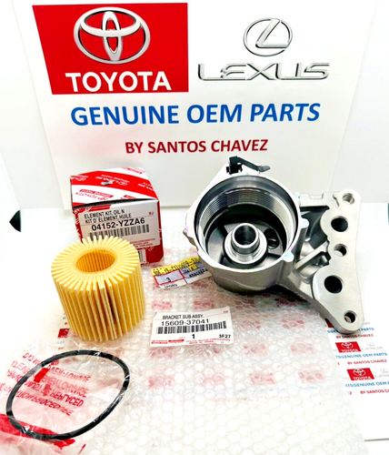 Toyota Engine Oil Filter Housing + Oil Filter Element Genuine OEM 15609 ...