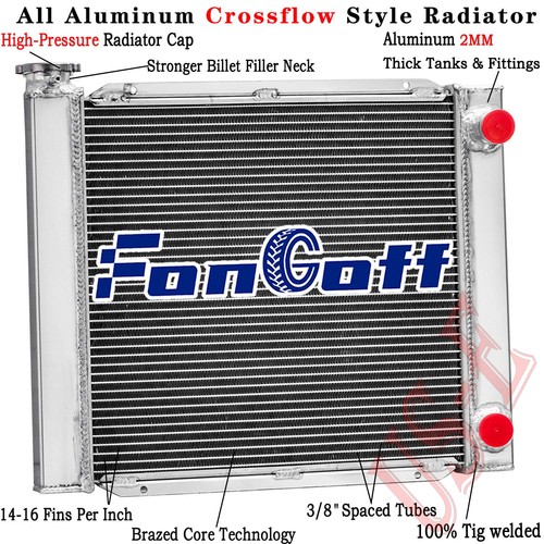 Universal 22"W X 19"H 2 Row Aluminum Radiator For Chevy SBC 350 Double ...