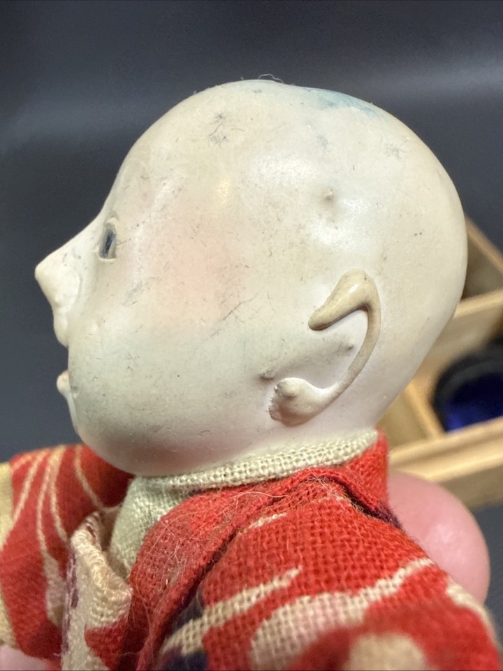 Vintage Hanako Doll Japanese In Wooden Box Wigs Set Of 6 Half Doll No ...