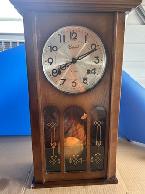 Vintage Wood Centurion 35 Day Wall Clock W/Gold Key & Gold Pendulum | eBay