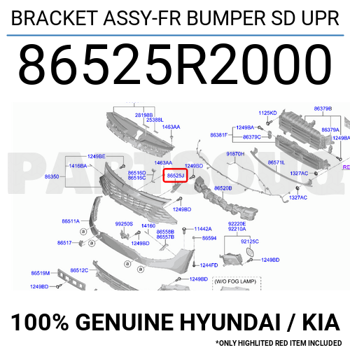 86525R2000 Genuine Hyundai / KIA BRACKET ASSY-FR BUMPER SD UPR | eBay