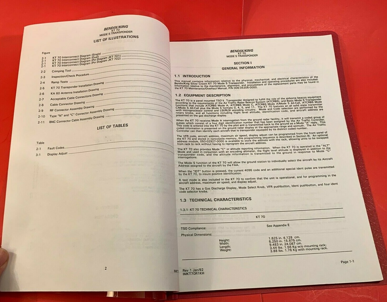 Bendix King KT 70 Mode S Transponder Installation Manual 006-00673-0001 ...