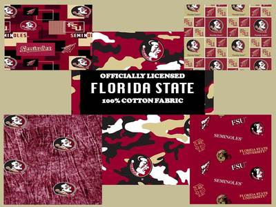 Florida State University FSU Seminoles Cotton Fabric by the Yard-ALL ...