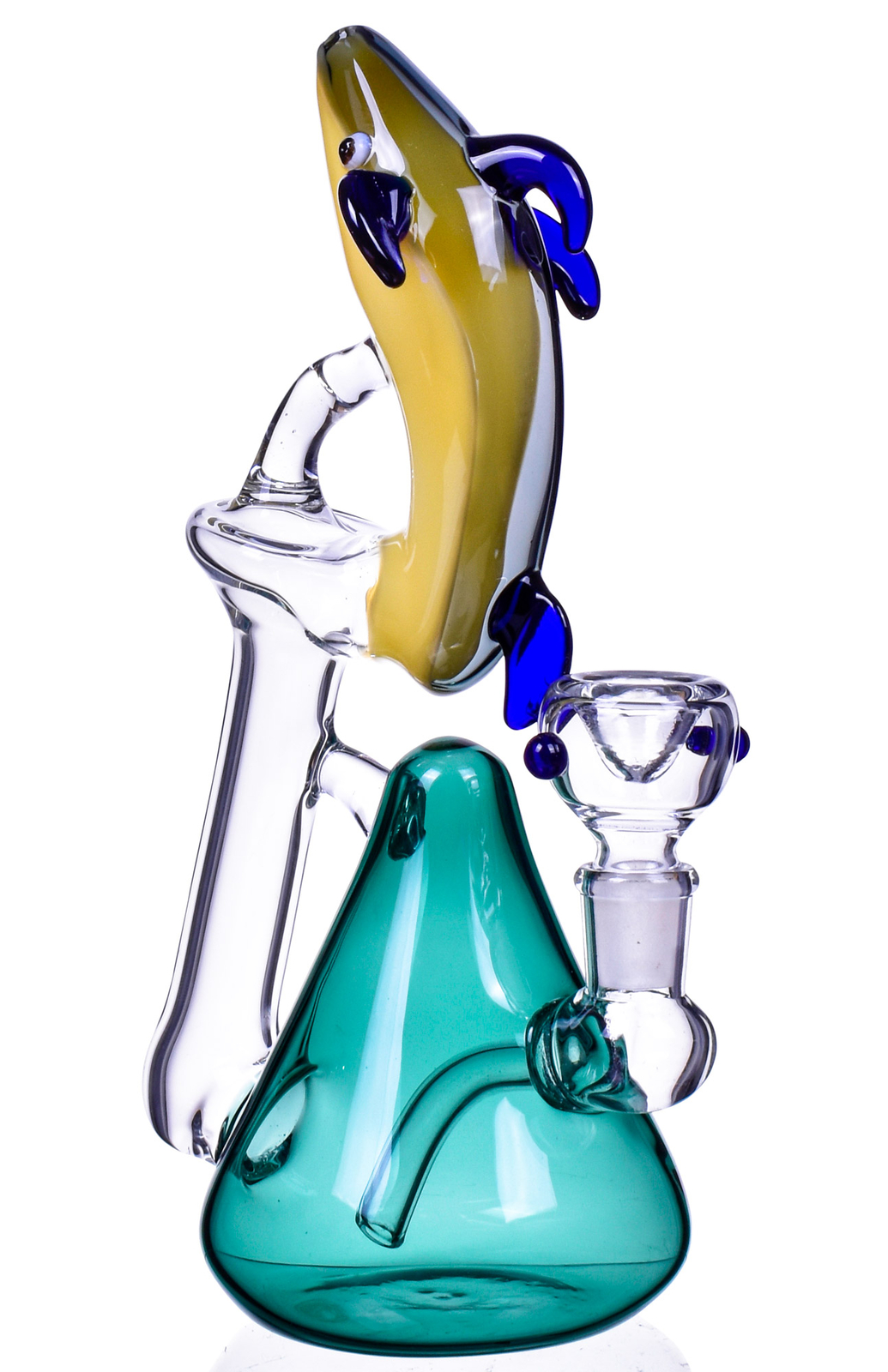 COOL 9" Double Chamber DOLPHIN Bong CUTE Glass Water Pipe UNIQUE Hookah ...