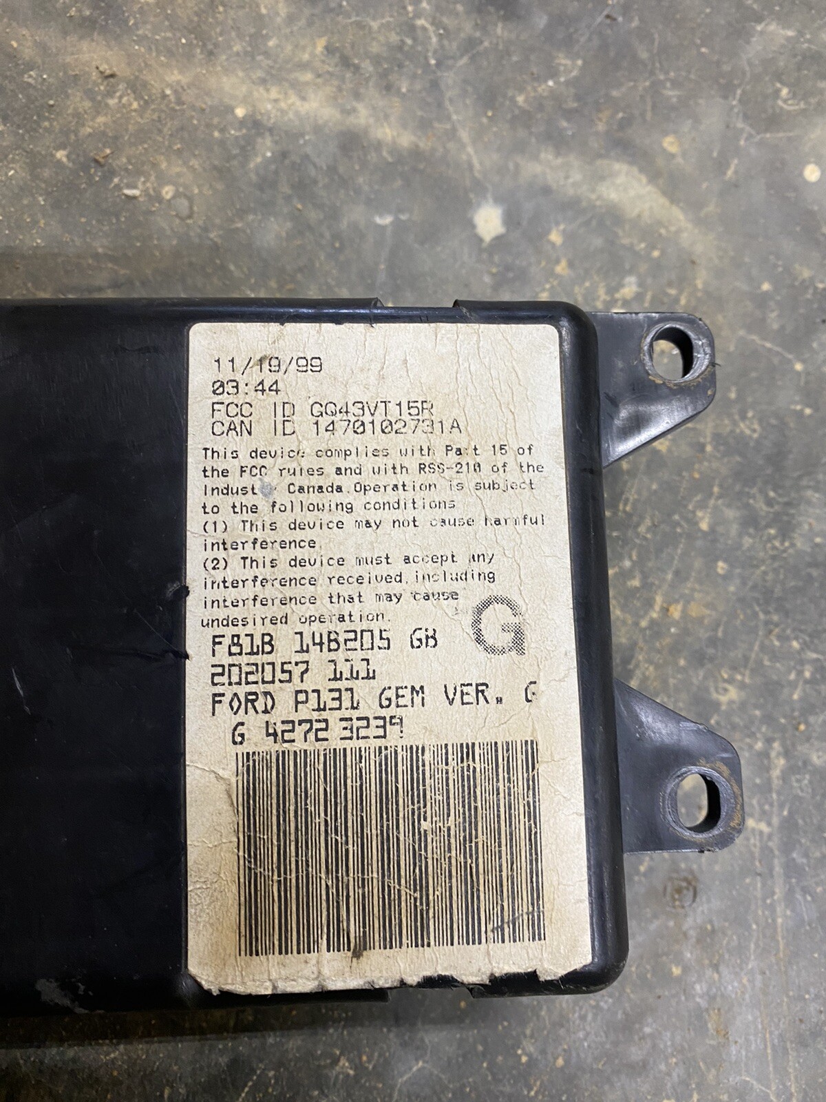 99-01 Ford F250 F350 SuperDuty SD Multifunction GEM module F81B-14B205 ...