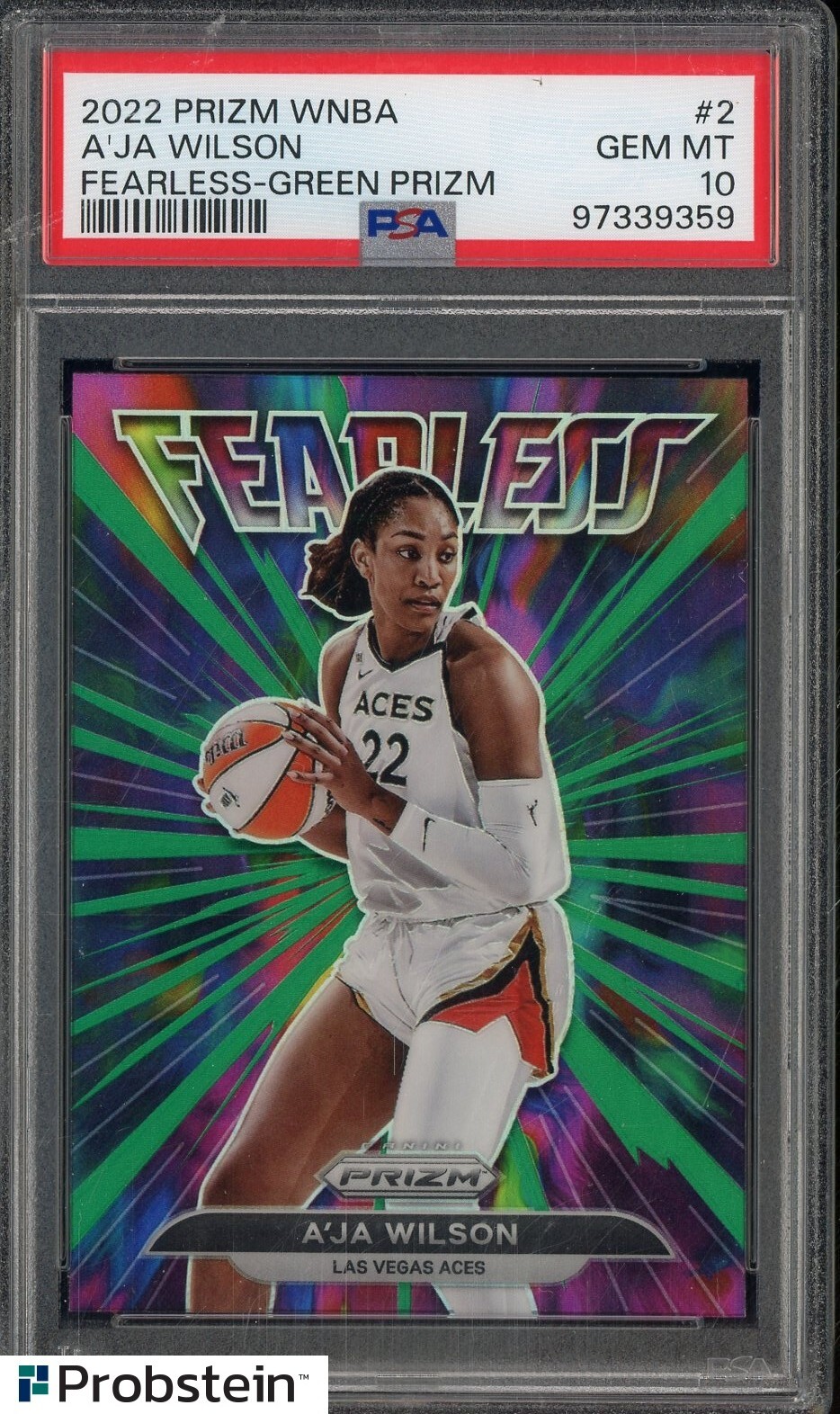 2022 Panini Green Prizm WNBA Fearless #2 A'Ja Wilson PSA 10 GEM MINT | eBay