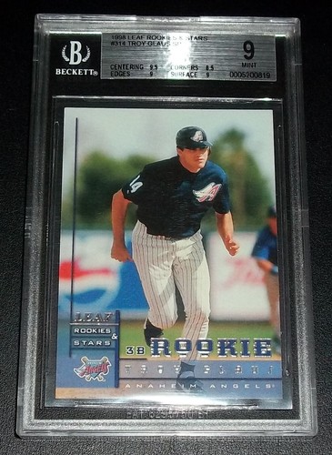 Angels WS MVP BGS 9 Mint Rc Troy Glaus Rookie 1998 Leaf Rookies & Stars ...