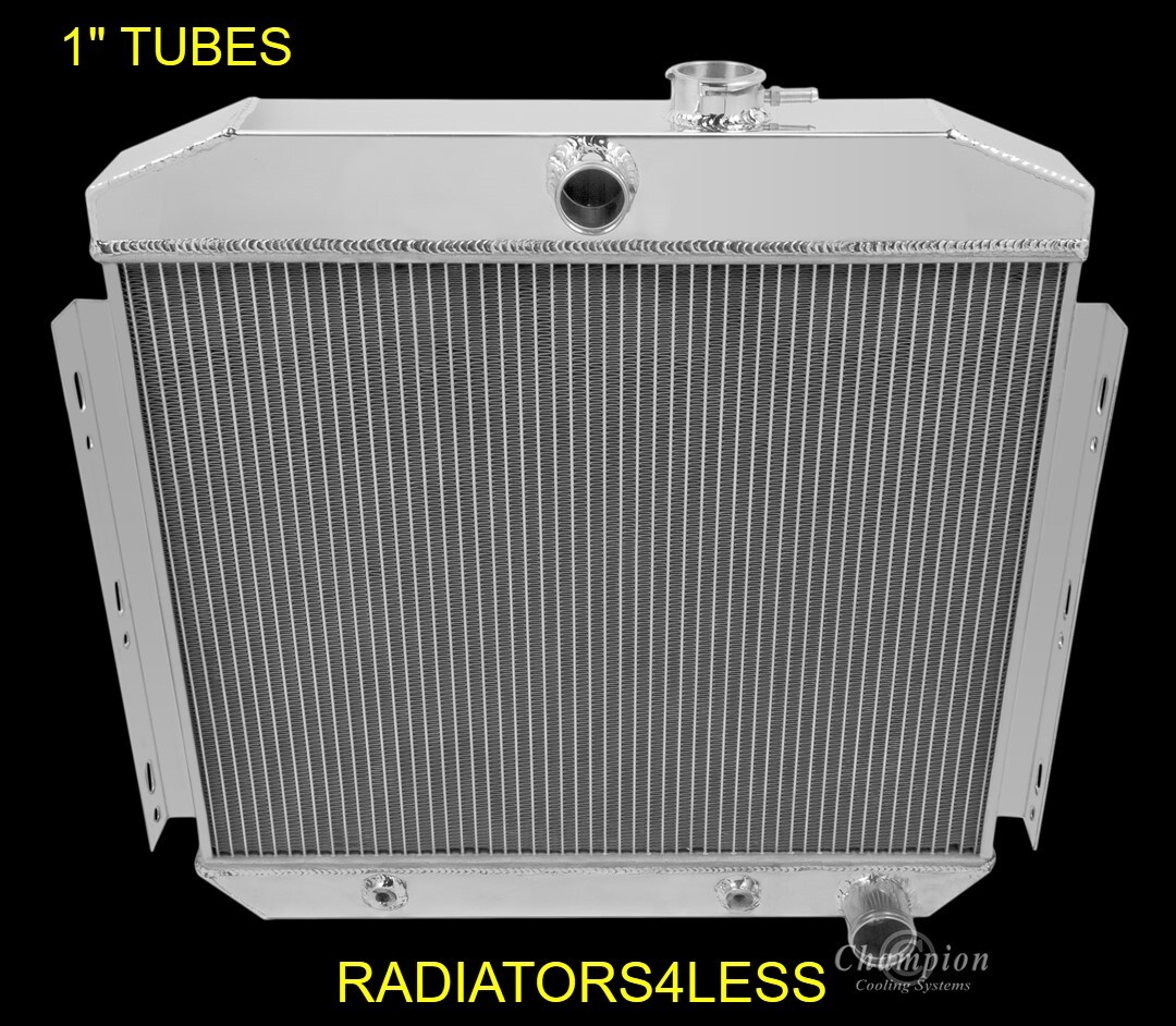 2 ROW 1" TUBES ALL ALUMINUM RADIATOR 55 56 CHEVY BEL AIR FITS 6CYL CORE ...