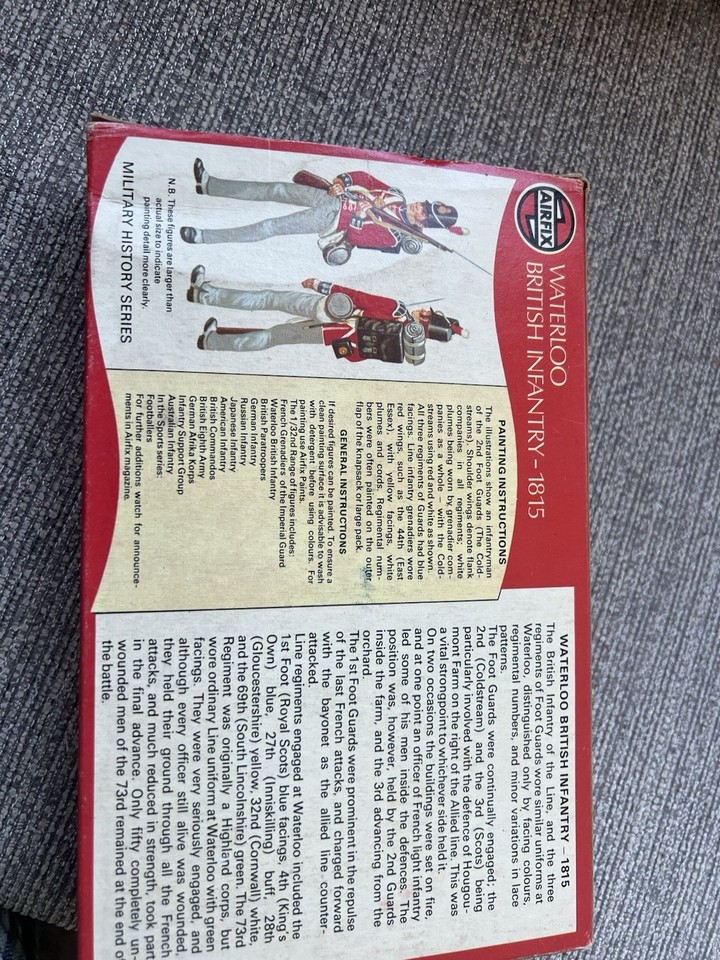 Vintage Airfix 1/32 Soldiers Boxed set of Waterloo British Infantry ...