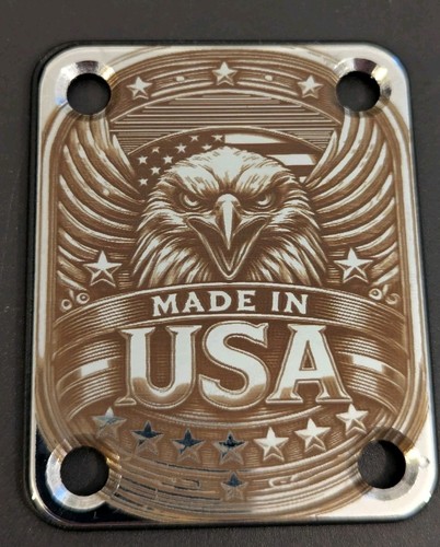 Custom Engraved Guitar Neck Plate "Made In USA" Pattern Strat/Tele/LP ...